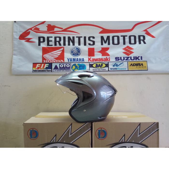 Jual Helm Hiu ARROW / Double Visor / Half Face Helmet / SNI Graphite ...