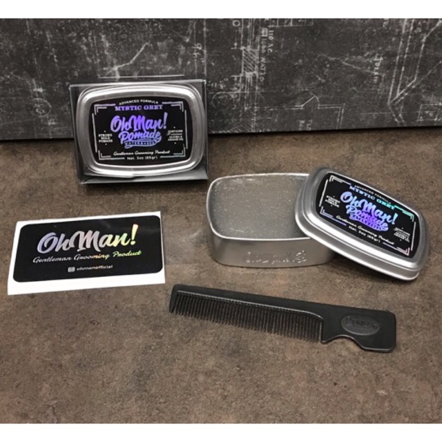 Jual Pomade Oh Man Mystic Grey 3 Oz 85 Gram Free sisir unbreakable Free ...
