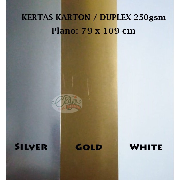 Jual Kertas Karton / Duplex Emas, Silver dan Putih 1 Sisi (Plano ...