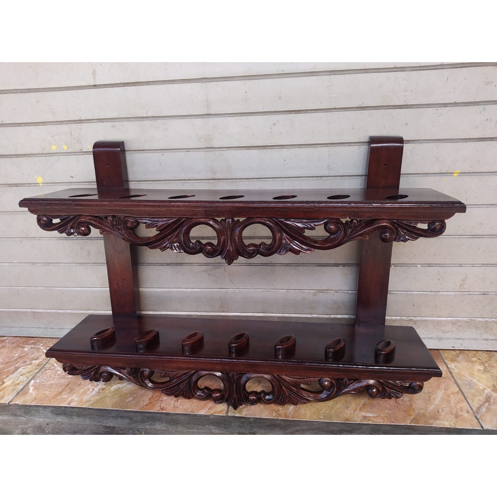 Jual Jagrak tempat keris Tempel dinding Isi 7 keris Finising plituran ...