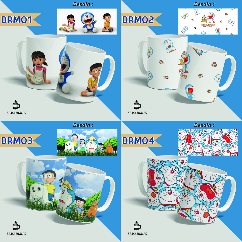 Jual MUG DORAEMON KADO KARTUN ANAK LUCU GELAS CANGKIR PRINT CUSTOM ...