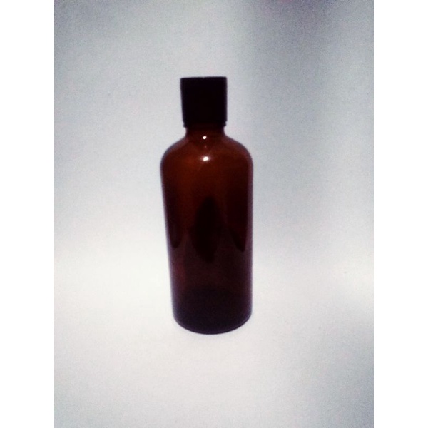Jual botol kaca coklat Amber tebal 100ml tutup fliptop hitam | Shopee Indonesia
