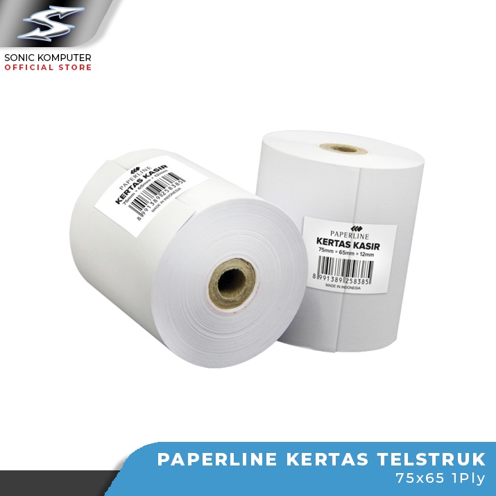 Jual Kertas Struk Kasir Paperline Telstruk HVS 1ply 75x65 | Shopee ...