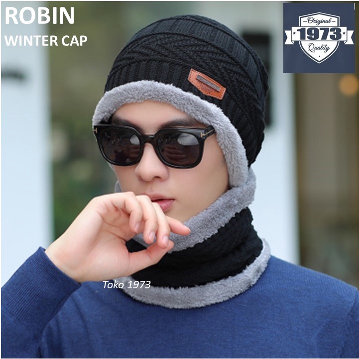Jual TOPI KUPLUK + SYAL : ROBIN - beanie topi musim dingin winter caps ...