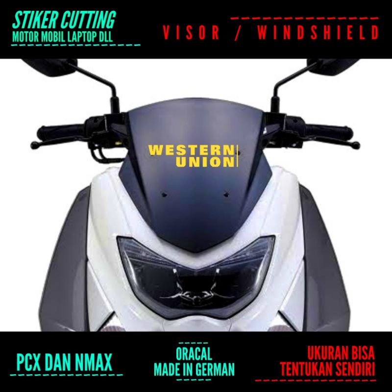 Jual STIKER VISOR WESTERN UNION | STICKER CUTTING WINDSHIELD PCX NMAX ...
