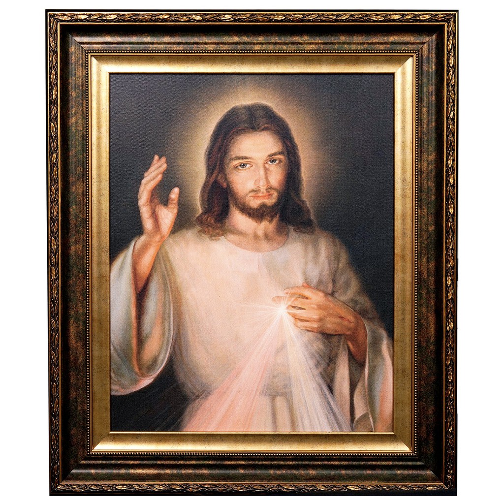 Jual Gambar Kanvas Yesus Kerahiman Ilahi 40 x 50 cm Frame Toko Rohani ...