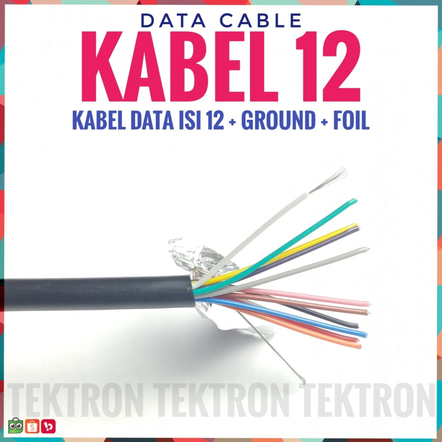 Jual Kabel Data isi 12w ground dan foil 30awg 12p 12 pin wires Xinya12pin harga permeter ...