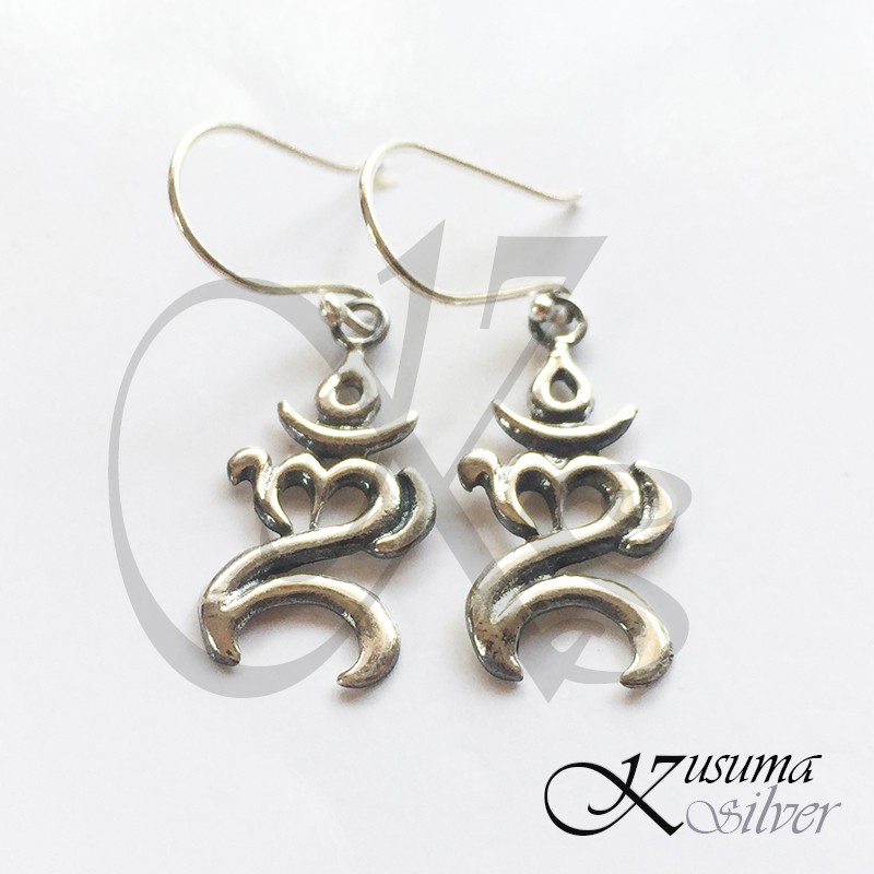 Jual Anting Earrings Perak Silver Bali Hook Motif Ongkara Omkara Asli ...