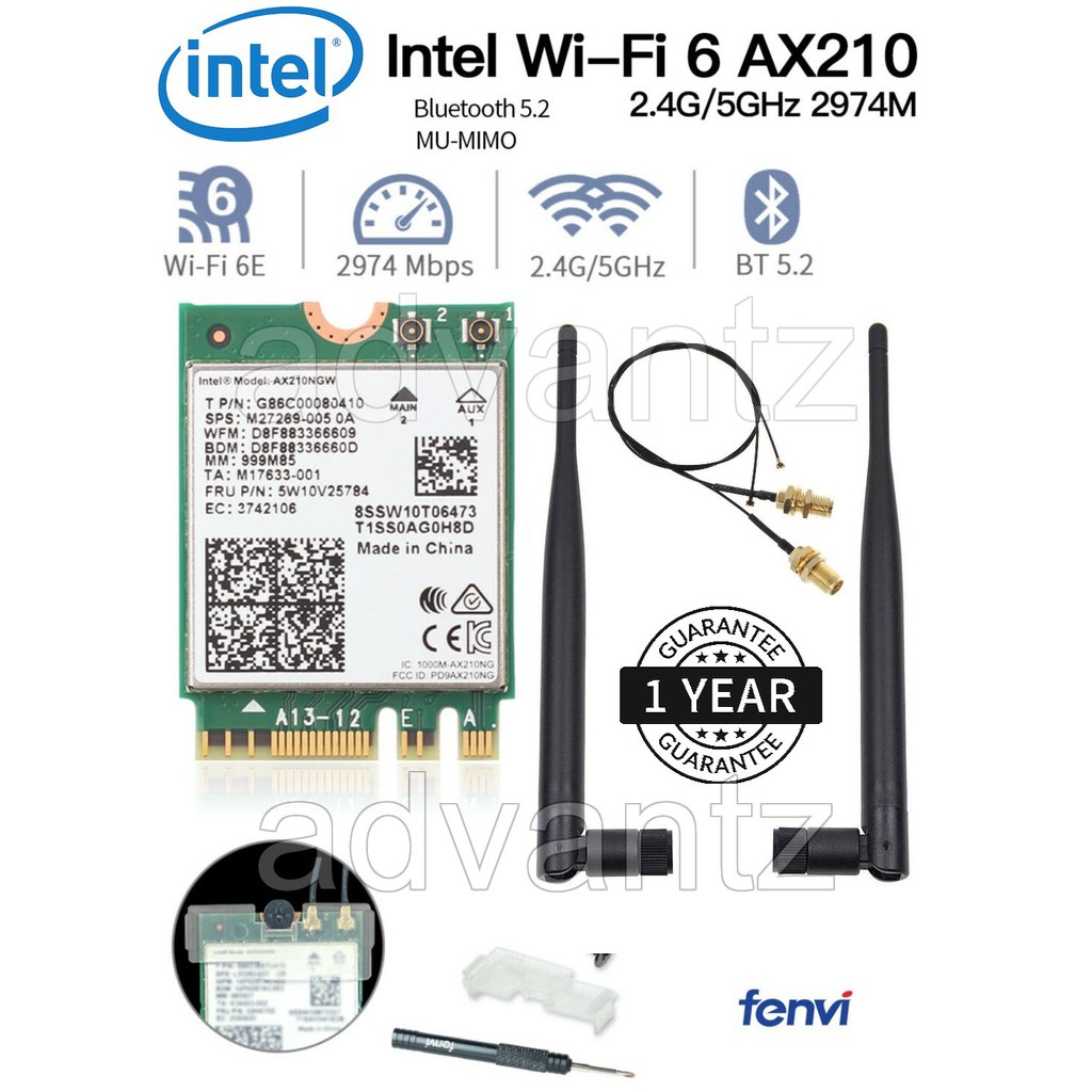 Jual Intel 6 Wifi 6E AX210 AX AC Bluetooth 5.2 Dual Band Wlan Card ...