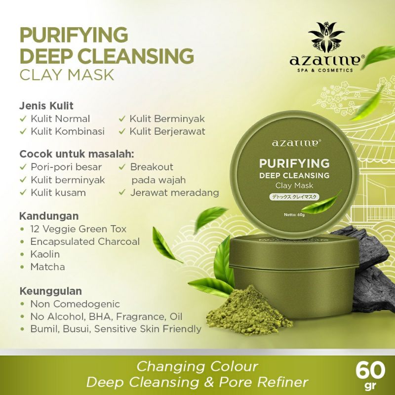 Jual Azarine Purifying Deep Cleansing Clay Mask | Shopee Indonesia