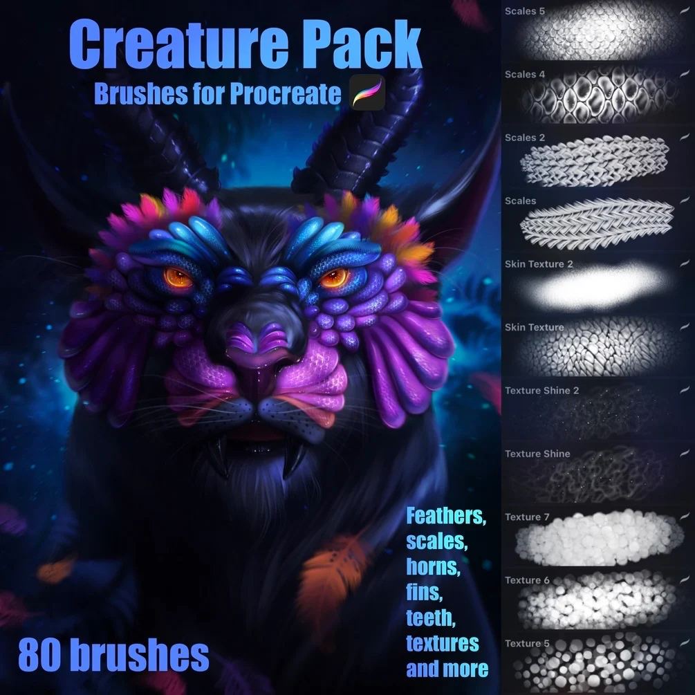 Jual Procreate Brush - 80 Creature Brushes for Procreate | Shopee Indonesia