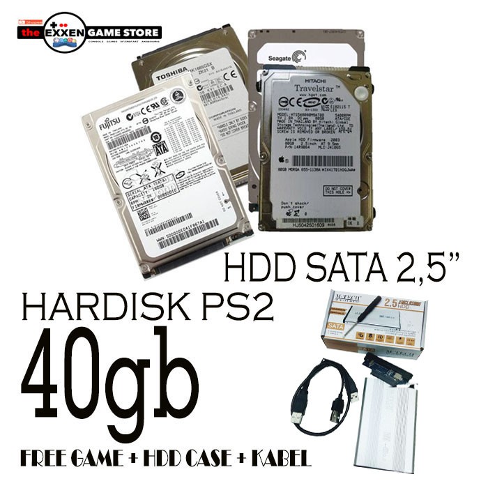 Jual HDD PS2 compatibel PS3 SATA 40GB CABUTAN MESIN INTERNAL / EXTERNAL ...