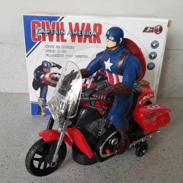 Jual MAINAN HERO CAPTAIN AMERICA - MAINAN MOTOR BUMP GO CIVIL WAR ...
