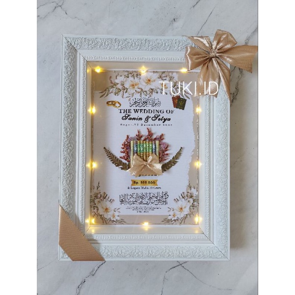 Jual BINGKAI MAHAR PERNIKAHAN CUSTOM /MAHAR IN FLOWER FRAME 3D CUSTOM ...