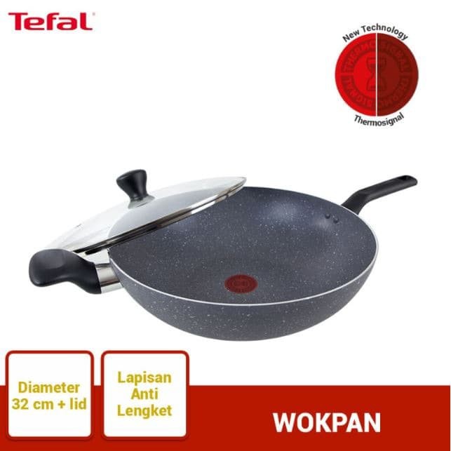 Jual TEFAL Panci Penggorengan Wok 32CM + LID - Natura | Shopee Indonesia