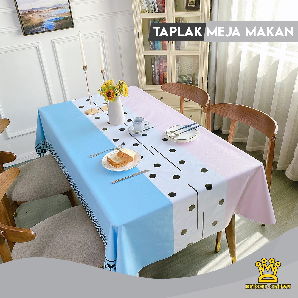 Jual Bright Crown Taplak Meja Makan Anti Air Bahan PEVA Alas Meja Makan ...