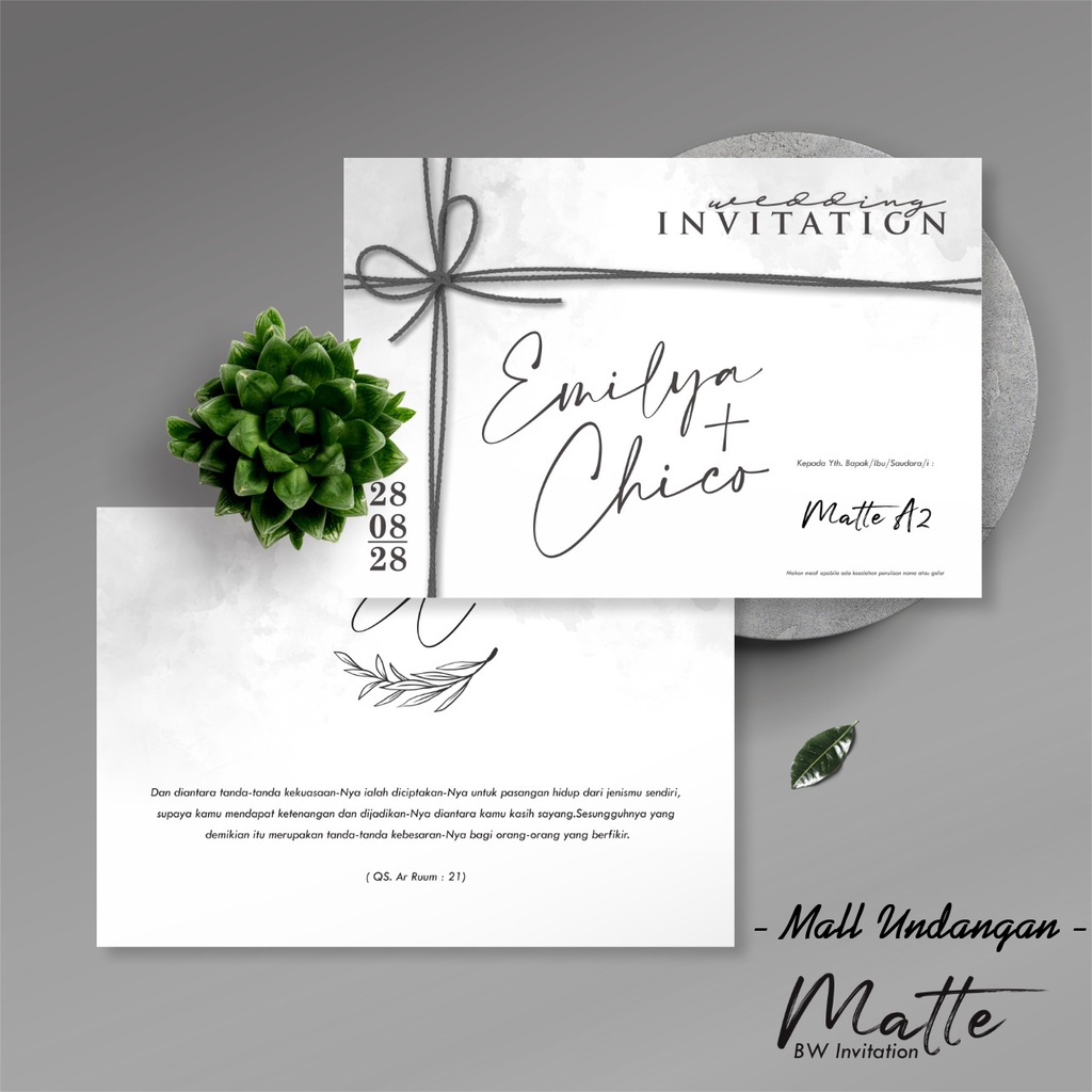 Jual CETAK UNDANGAN PERNIKAHAN DOFF MATTE BW - UNDANGAN NIKAH MURAH ...