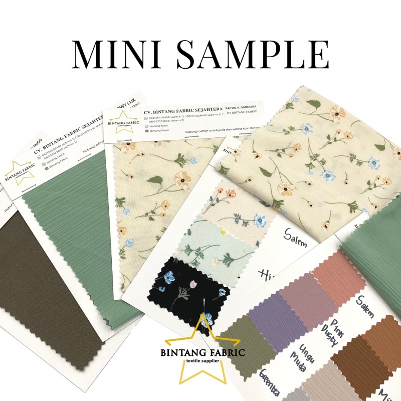 Jual Sample Kain Textile Bintang Fabric Mini Katalog | Shopee Indonesia