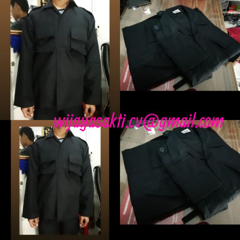 Jual Seragam PDL Drill Satpam - Seragam PDL Security Hitam | Shopee ...