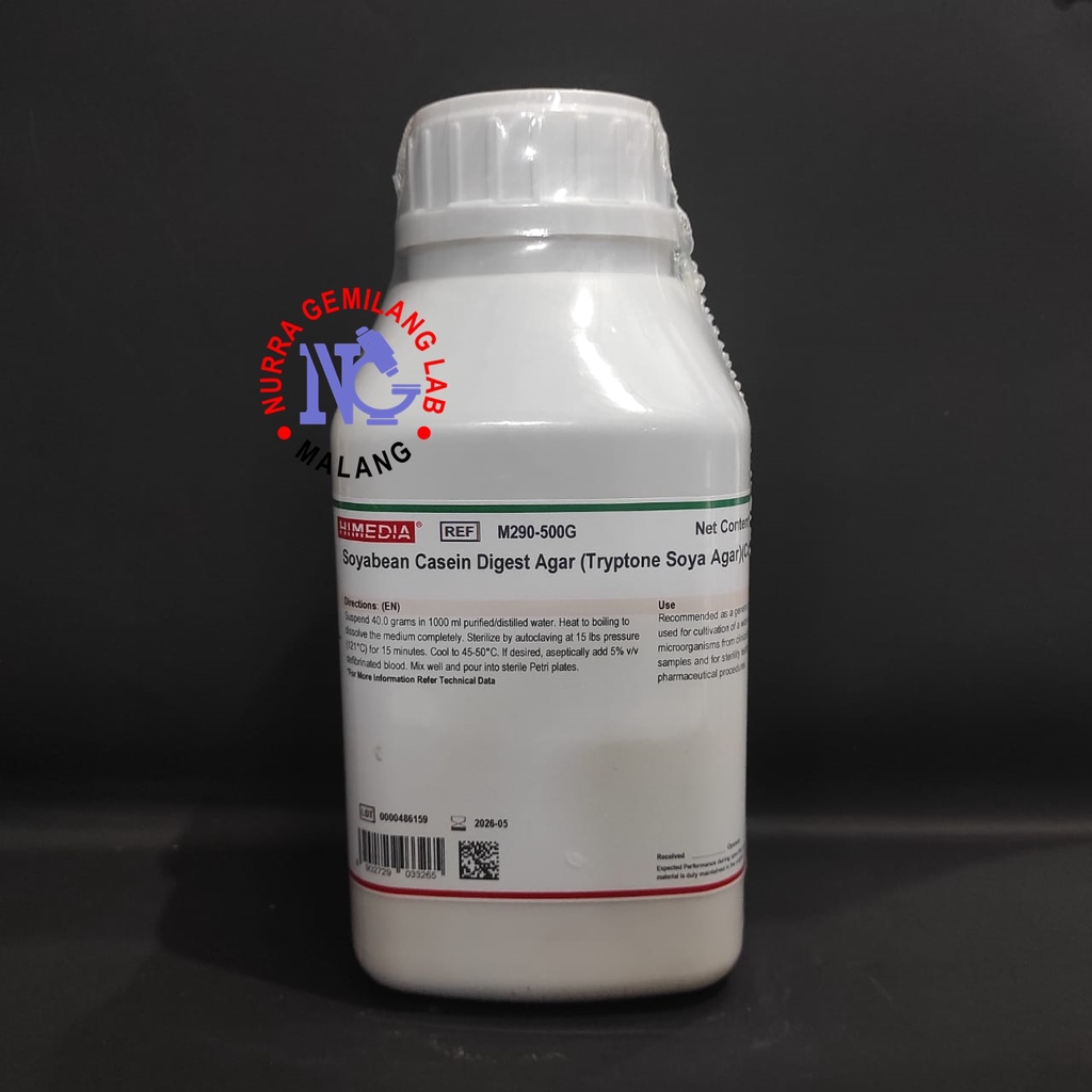 Jual Media Soyabean Casein Digest Agar (Tryptone Soya Agar) Himedia TSA ...