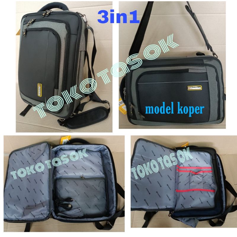 Jual tas ransel president 3 in 1 original 3093 model koper | Shopee ...
