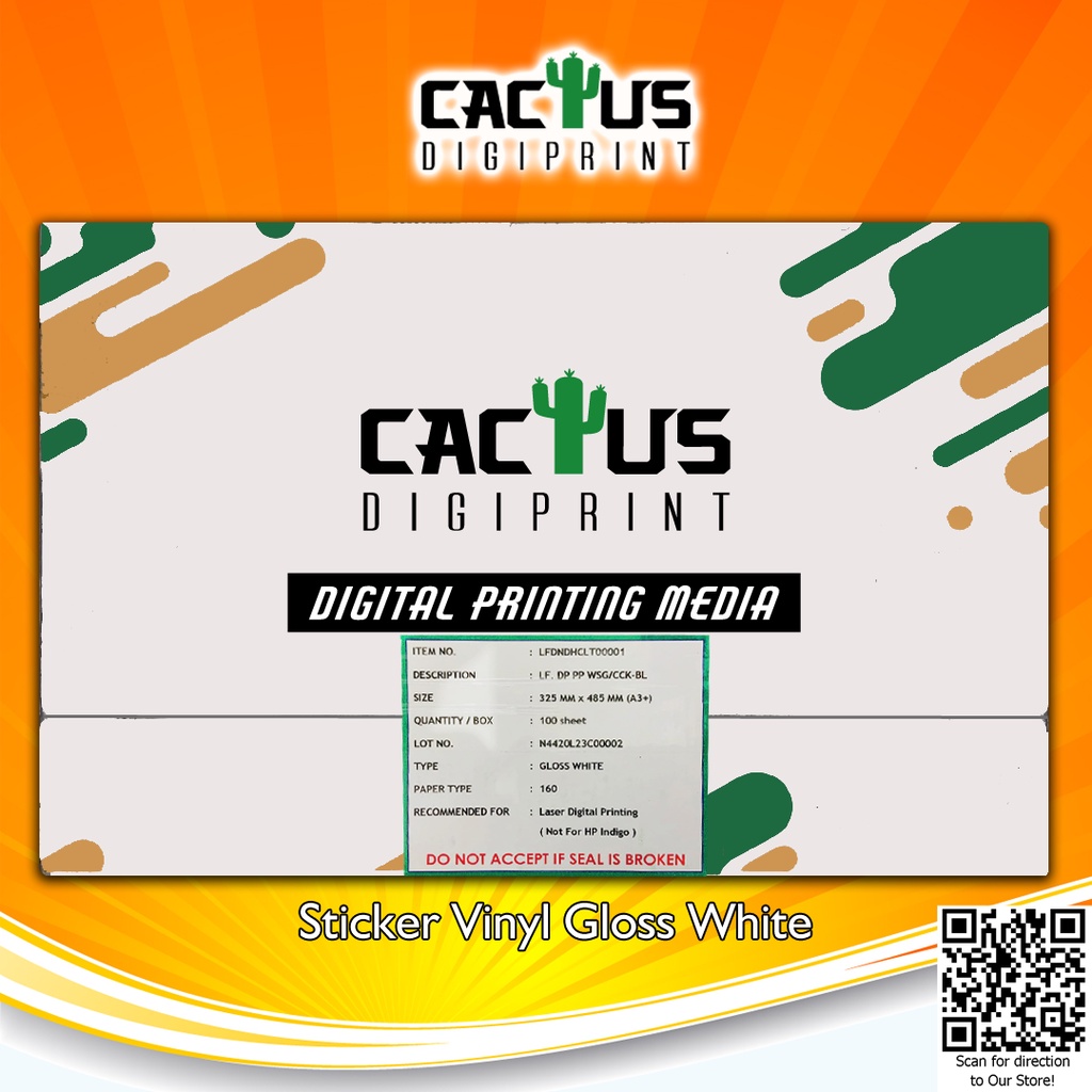 Jual CACTUS Sticker Vinyl Digital Print Laser Toner A3+ Stiker Plastik Anti Air Tidak Mudah ...