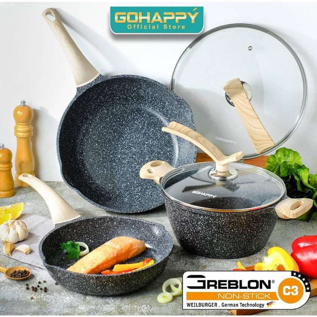 Jual PANCI SET 3 GERMANY GRANITE BLACK BIG/COATING GREBLON C3/CASSEROLE ...