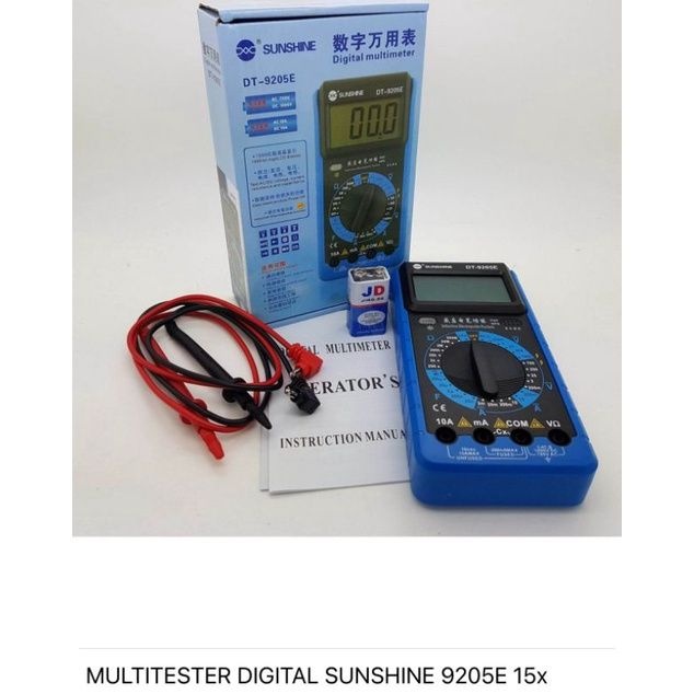 Jual MULTITESTER AVOMETER MULTI TESTER SUNSHINE DT 9205E ORIGINAL ...