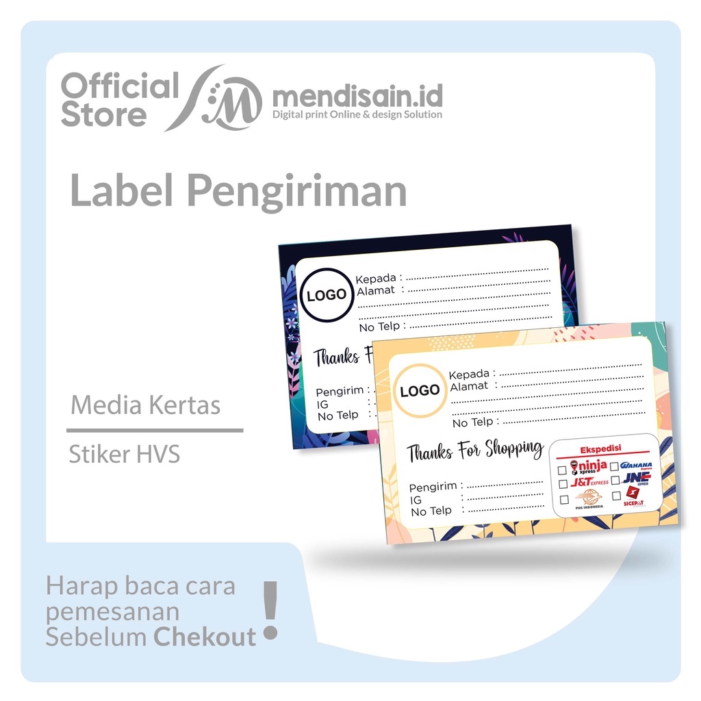Jual Label Pengiriman Custom - Stiker Label Pengiriman - Label ...