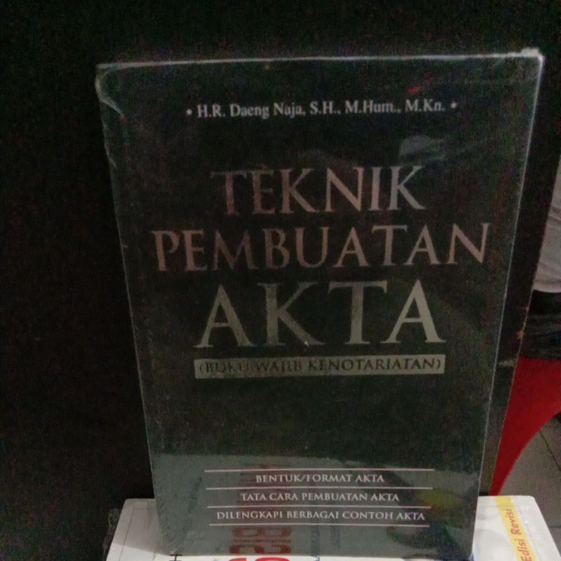 Jual BUKU TEKNIK PEMBUATAN AKTA BENTUK/FORMAT AKTA TATA CARA PEMBUATAN ...