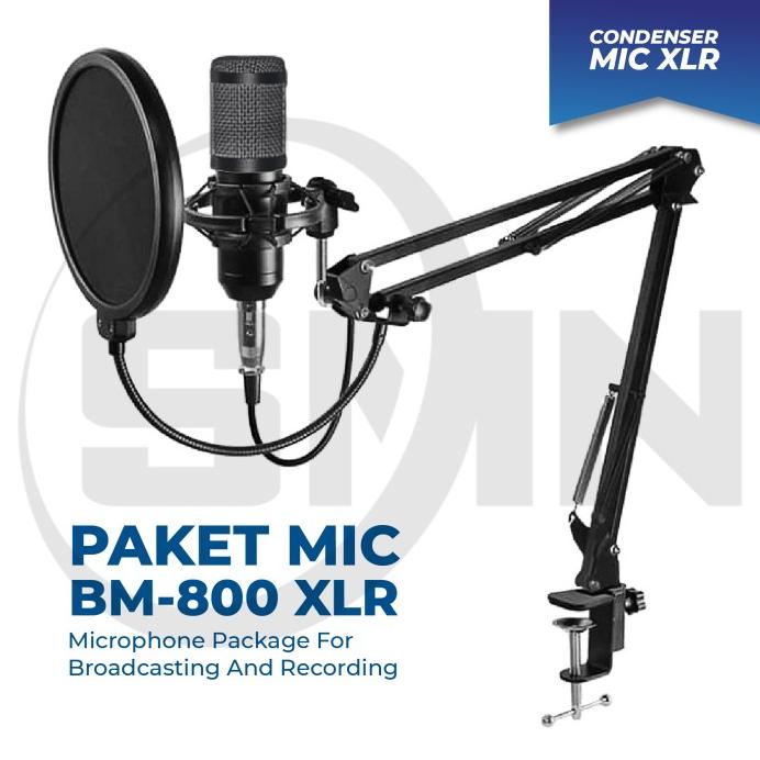 Jual Paket Mic Condenser Bm-800 Set Arm Stand Broadcasting And ...