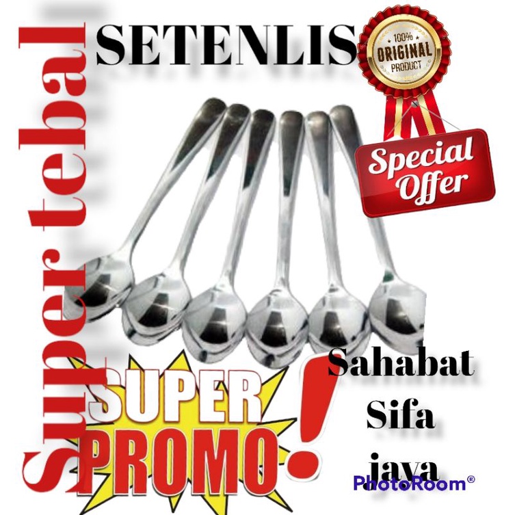 Jual harga promo!!! sendok makan setenlis tebal/sendok tebal 6pcs ...