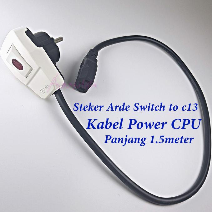 Jual Kabel Power Komputer / Cpu Steker Arde Switch To C13 Plug 1.5Meter | Shopee Indonesia