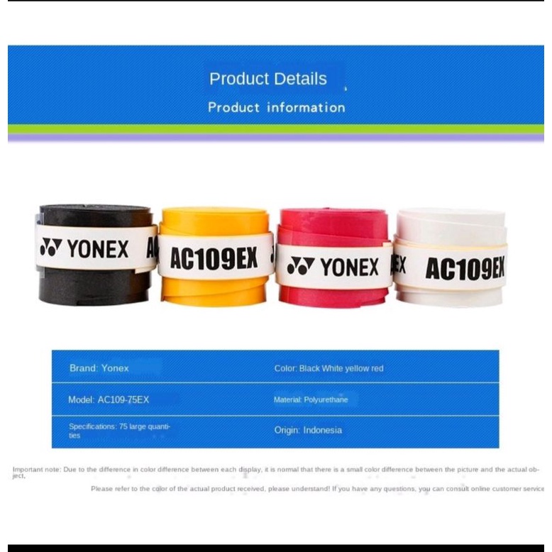 Jual GRIP BULAT YONEX AC109 ORIGINAL100% Original Yonex | Shopee Indonesia