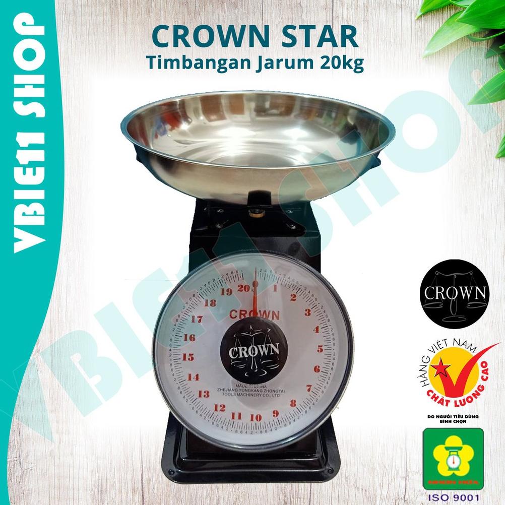 Jual TIMBANGAN CROWN 20KG BESI STAINLESS JARUM ANALOG MANUAL DUDUK SEMBAKO TELOR KUE TEPUNG BUAH ...