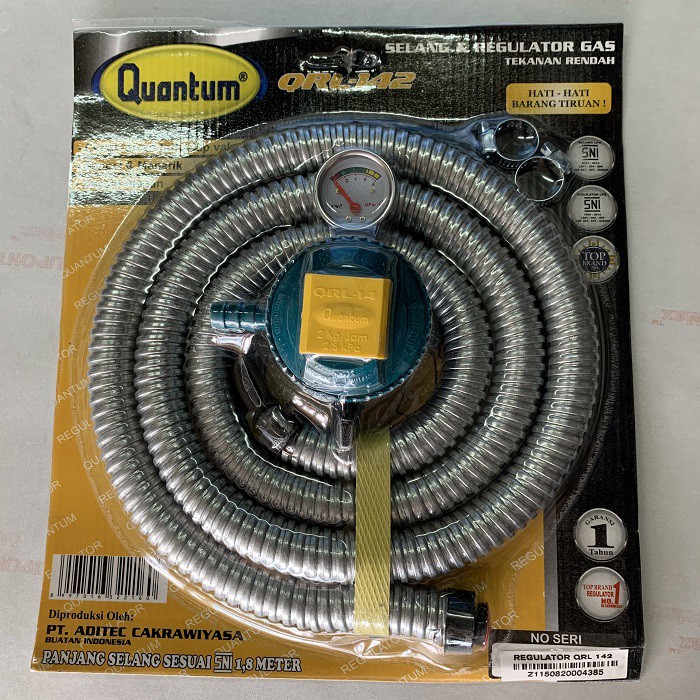 Jual Selang Regulator Gas Quantum 1.8 Meter SNI Paket Set Selang ...