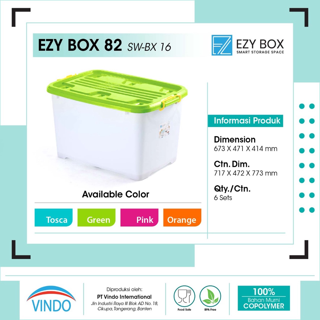 Jual Ezy Box Container Box Plastik 130 Liter Kotak Penyimpanan BESAR JUMBO MURAH 150 liter 95 ...