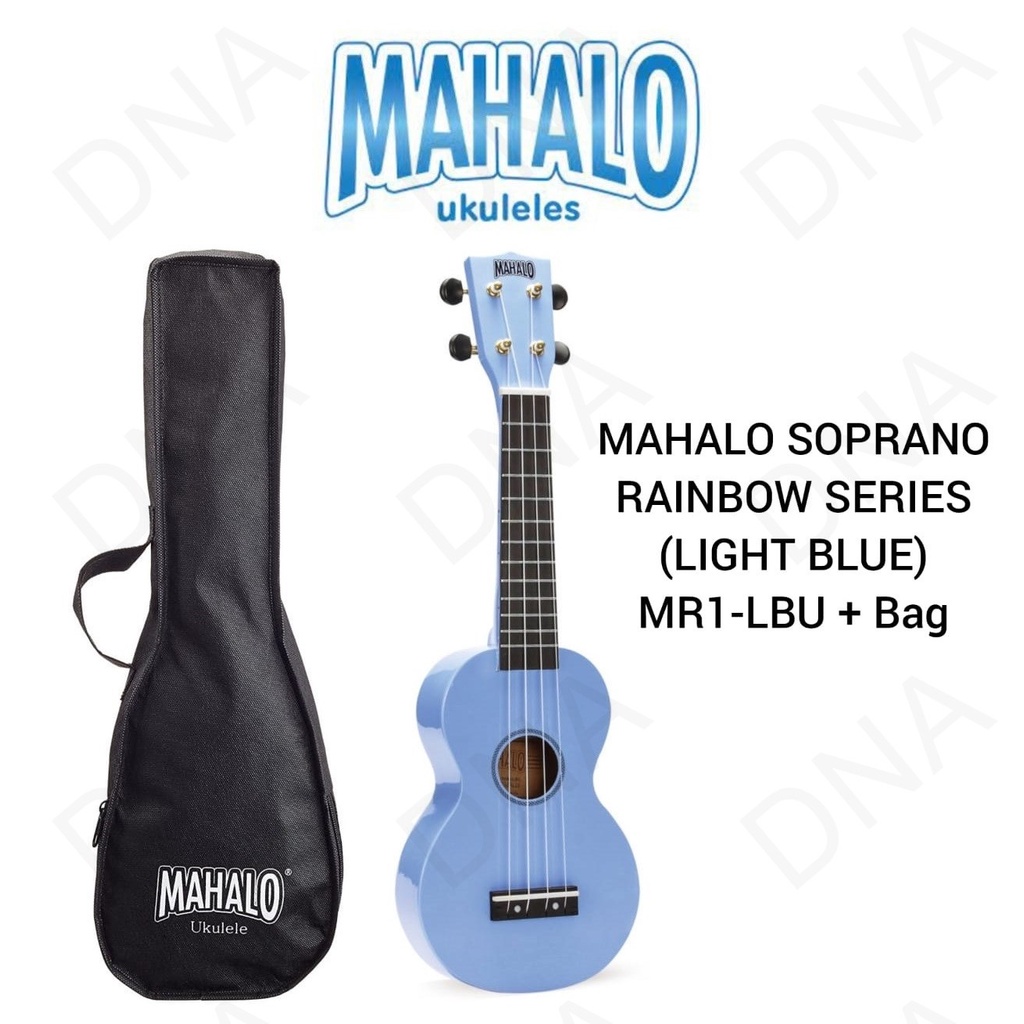 Jual Ukulele Soprano + Bag MAHALO Rainbow MR1-LBU Light Blue - ORIGINAL ...