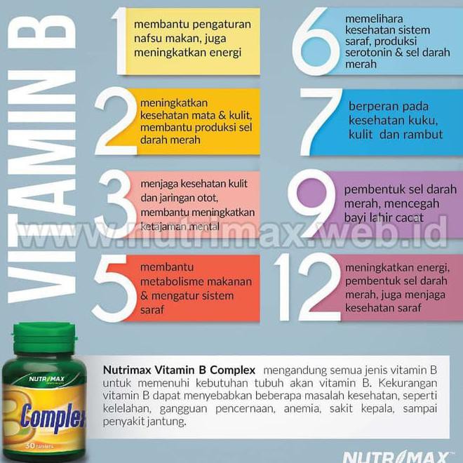 Jual Nutrimax B Complex/Kompleks Vitamin Untuk Kesehatan Saraf/Syaraf ...
