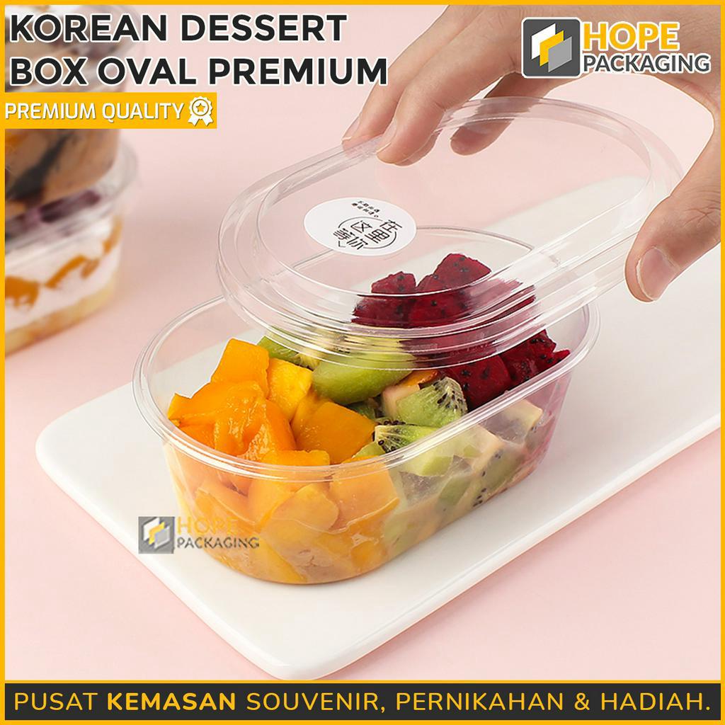 Jual [ISI 3PCS] Korean Dessert Box Premium / bentuk persegi dan oval ...
