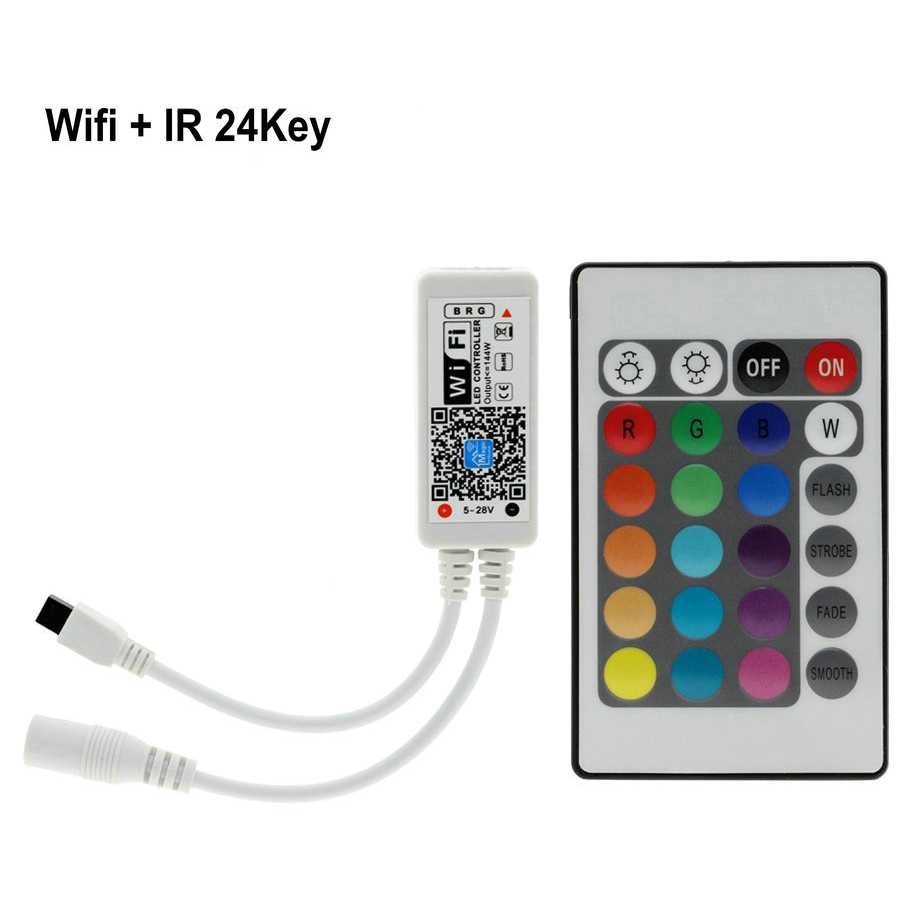 Jual Mini Wifi Controller + 24Key IR Remote Lampu LED RGB | Shopee Indonesia