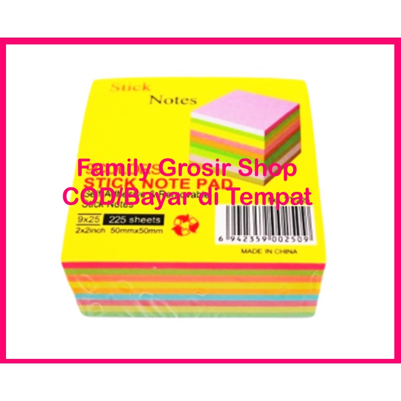 Jual Sticky Notes 9 Warna 50x50mm 225 Lembar | Shopee Indonesia