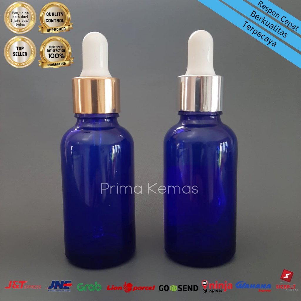 Jual Botol kaca pipet 30 ml - botol kaca serum/ tetes - Botol Kaca Biru ...