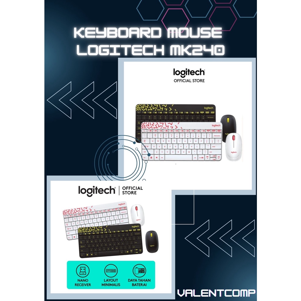 Jual Keyboard Mouse Logitech Wireless MK240 Original | Shopee Indonesia
