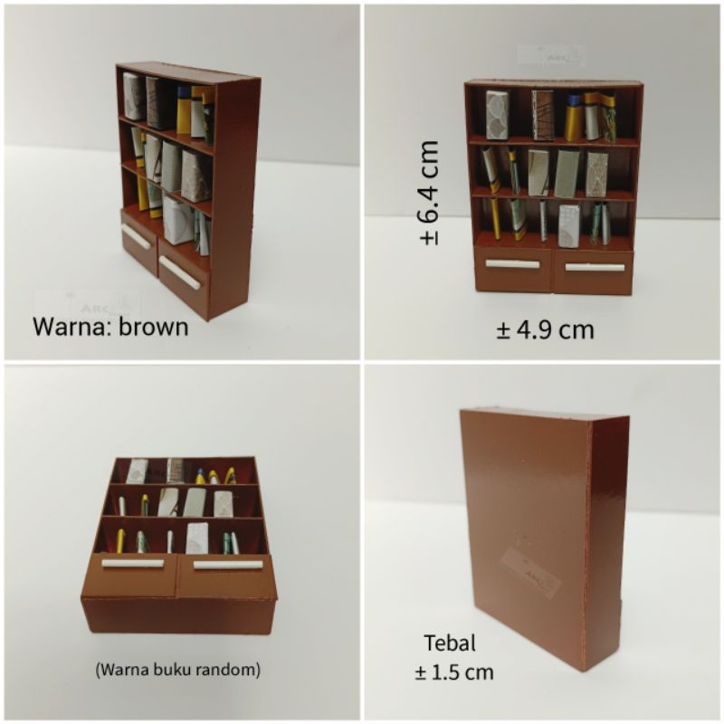Jual MINIATUR RAK BUKU (BOOKSHELF) SKALA 1:25 DAN 1:50 UNTUK MAKET ...
