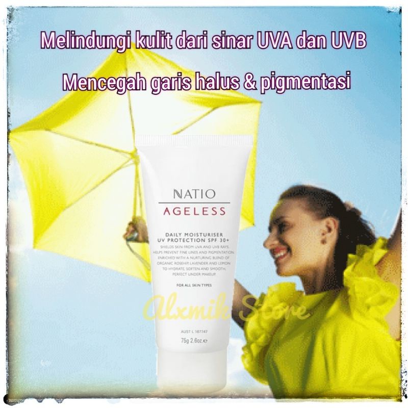 Jual Natio Ageless Daily Moisturiser UV Protection SPF 30+ 75g krim anti aging 30 spf pelindung ...