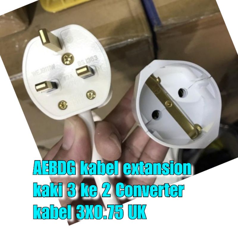 Jual AEBDG COLOKAN LISTRIK SAMBUNGAN KAKI 3 KE KAKI 2 MODEL EU 2 PIN TO ...