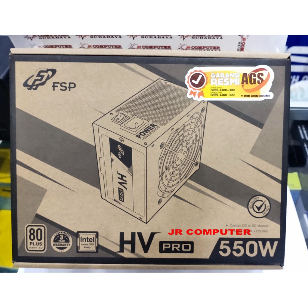 Jual Power Supply/PSU FSP HV Pro 550W 85+ PSU 550 Watt 80 Plus | Shopee ...