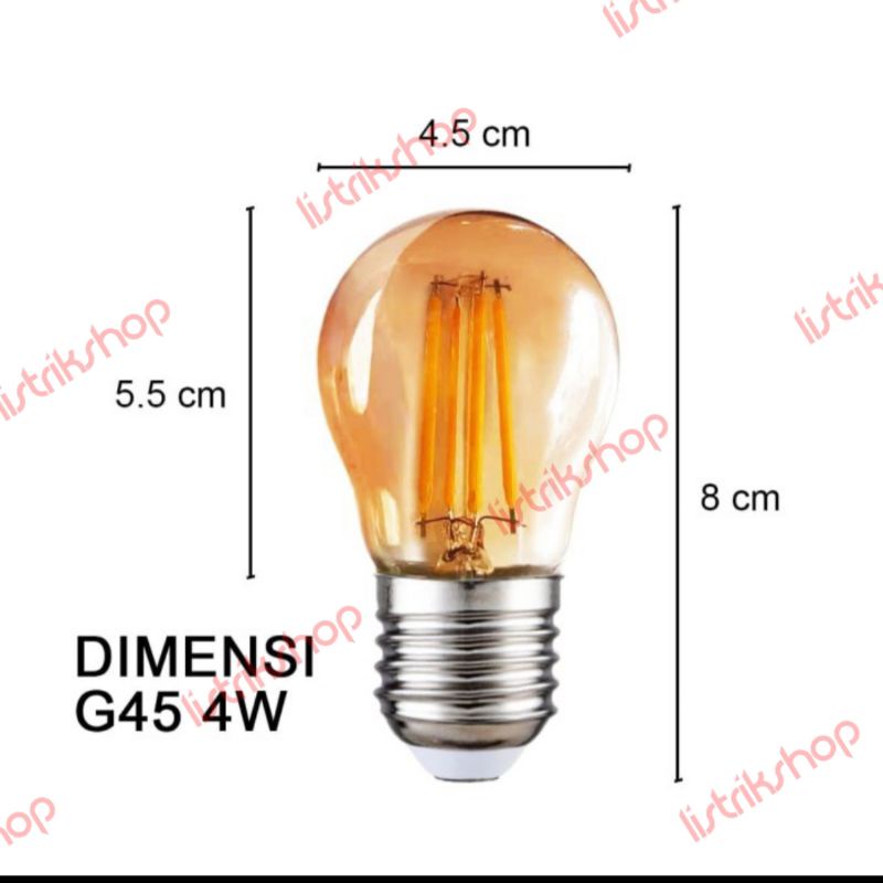 Jual Lampu Led Bulb Filamen Edison 4 Watt G45 E27 Kaca Vintage (Warm White) | Shopee Indonesia