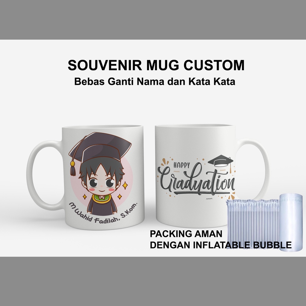 Jual Souvenir Mug Custom Tema Wisuda Souvenir Gelas Custom Bisa Custom ...